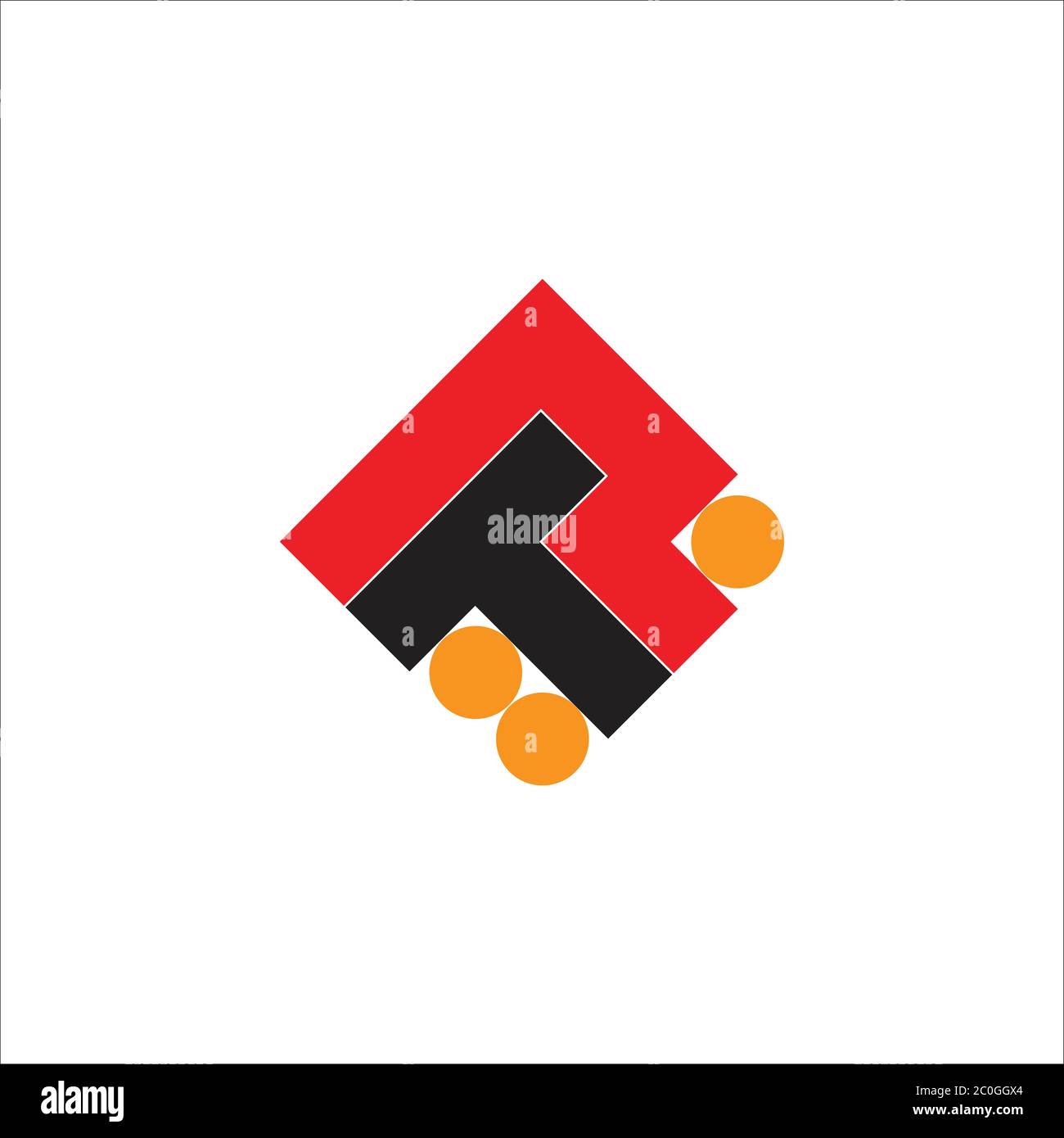 letter tp square dots geometric colorful design logo vector Stock ...