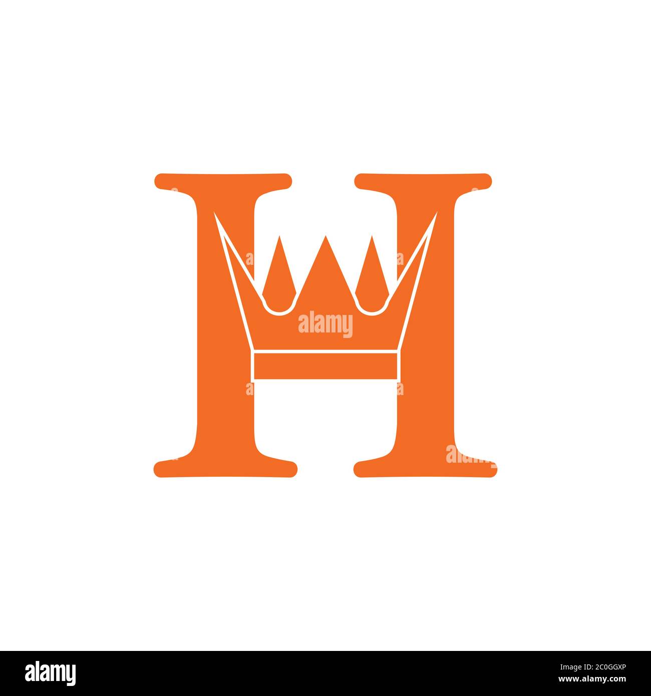 letter h crown flat geometric logo vector Stock Vector Image & Art - Alamy