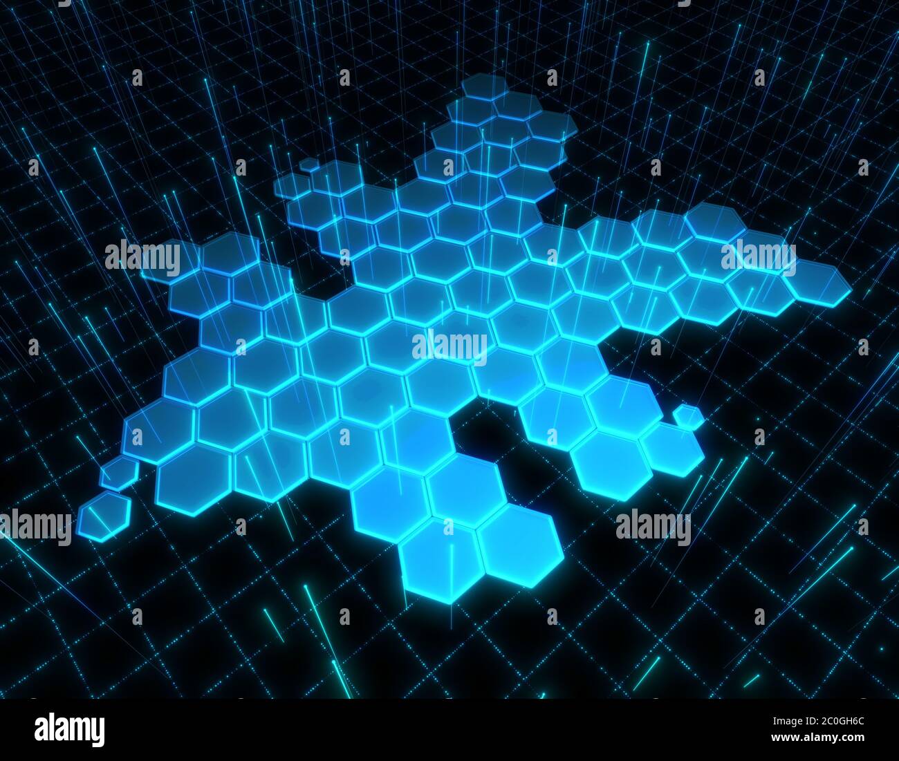 Hexagon electronic technology, RMB, data security Stock Photo - Alamy