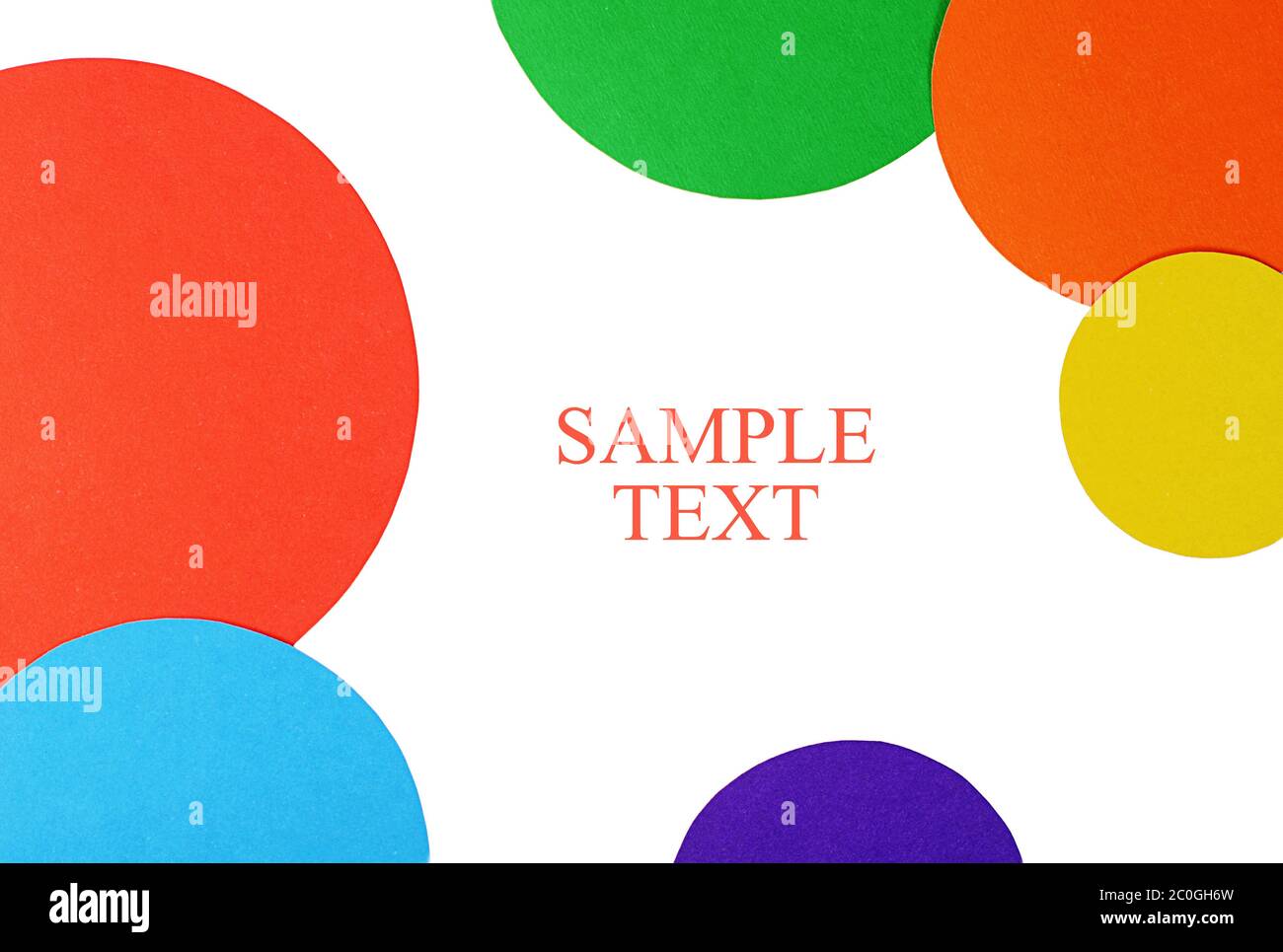 Circles color paper isolated on white Stock Photo - Alamy