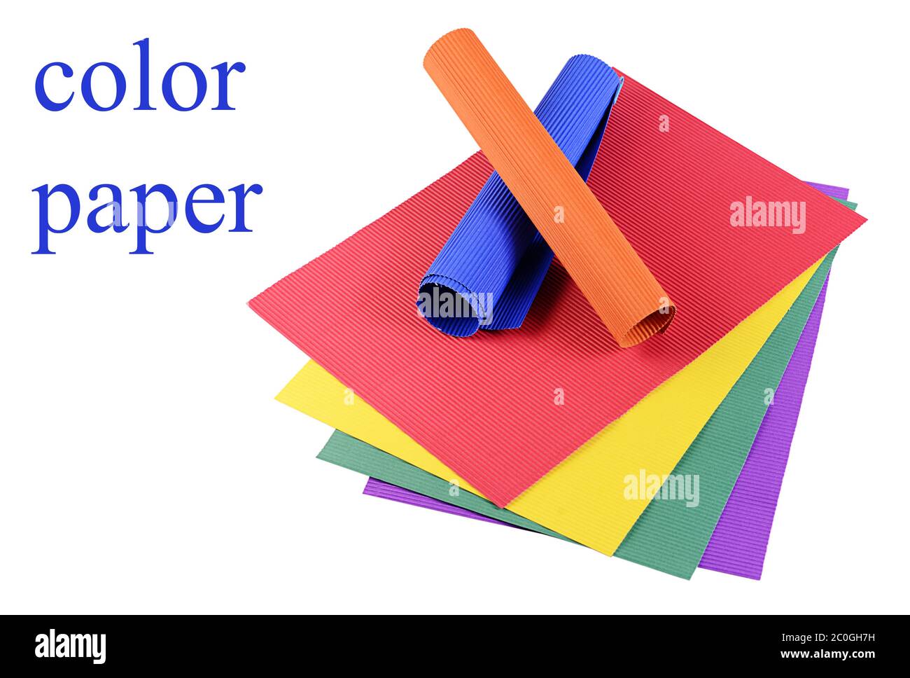 Set of a color crepe paper close up Stock Photo - Alamy