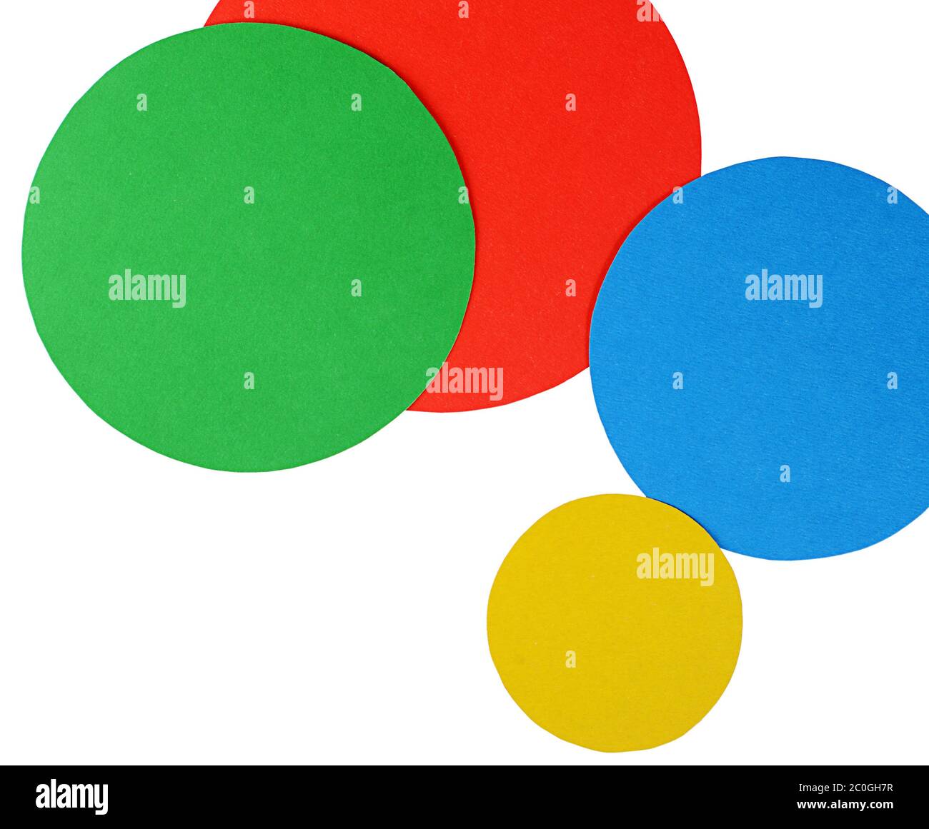 Circles color paper isolated on white Stock Photo - Alamy