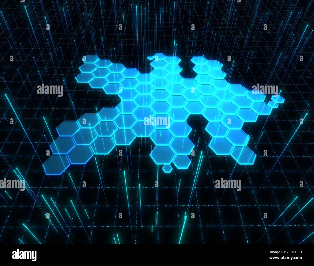 Hexagon electronic technology, RMB, data security Stock Photo - Alamy
