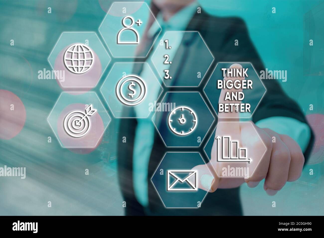 Text sign showing Think Bigger And Better. Business photo text have ...