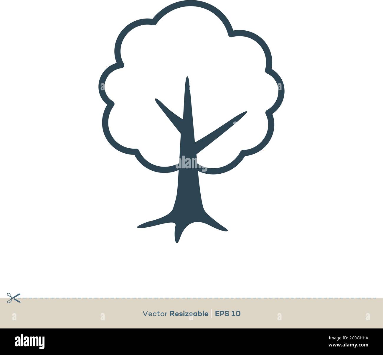 Tree Outline Vector Icon Logo Template Illustration Design. Vector EPS ...