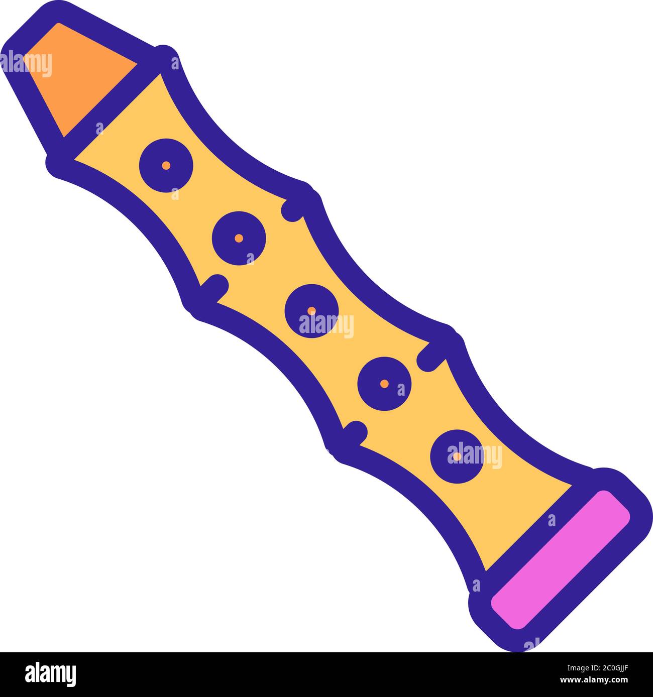 bamboo flute instrument icon vector outline illustration Stock Vector ...
