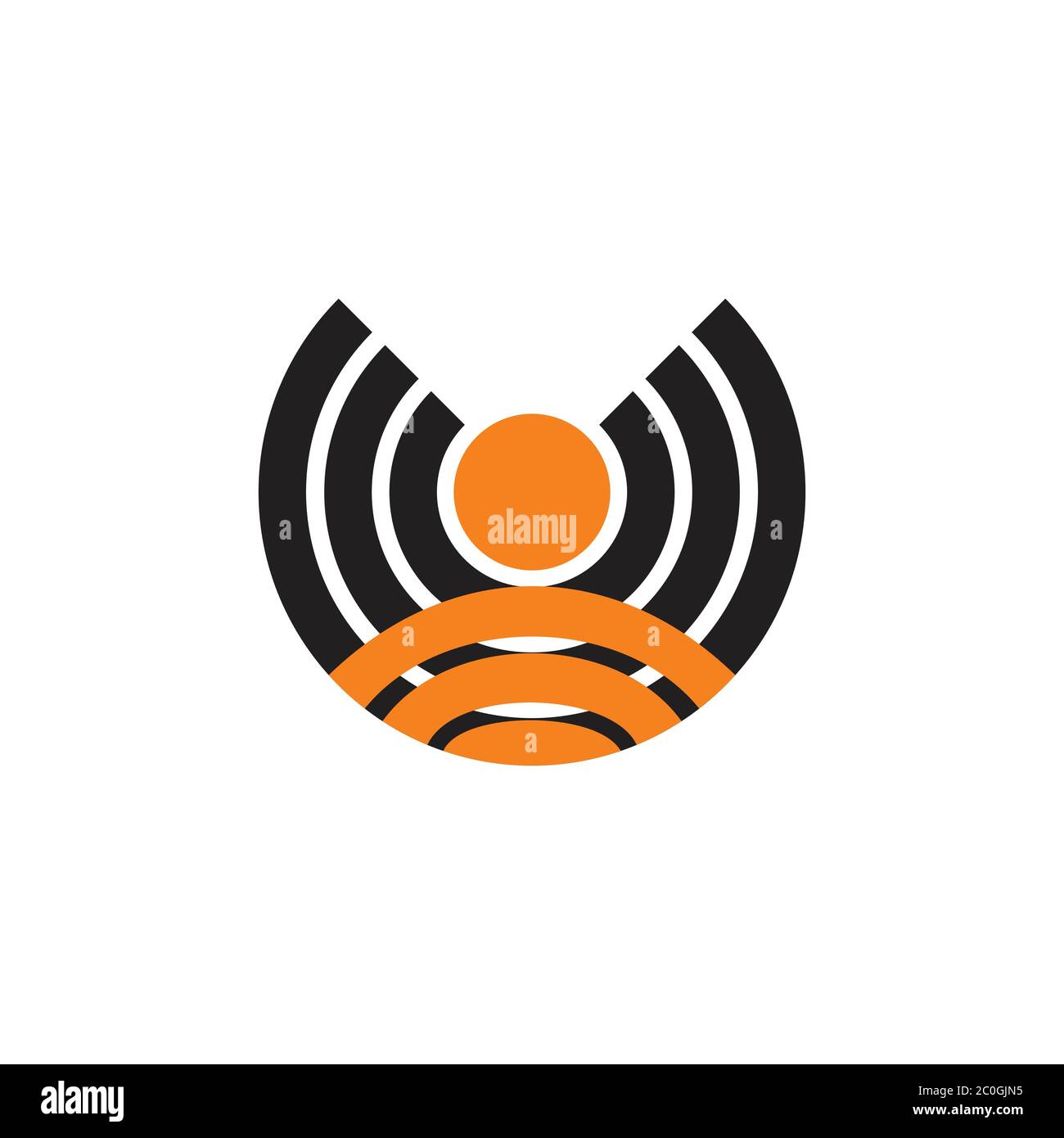 abstract letter u stripes circle signal design logo vector Stock Vector ...