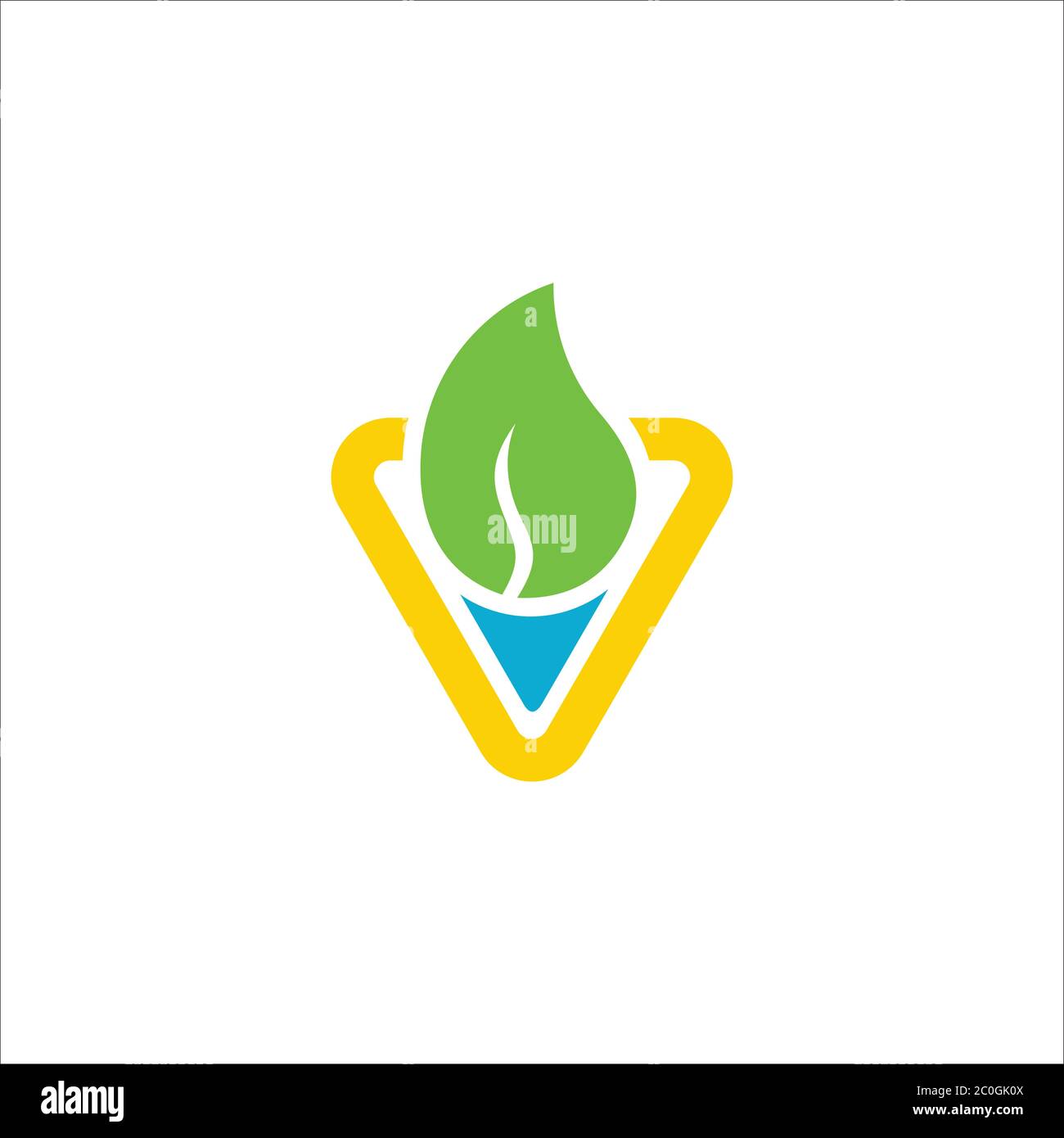geometric leaf water triangle nature symbol logo vector Stock Vector ...