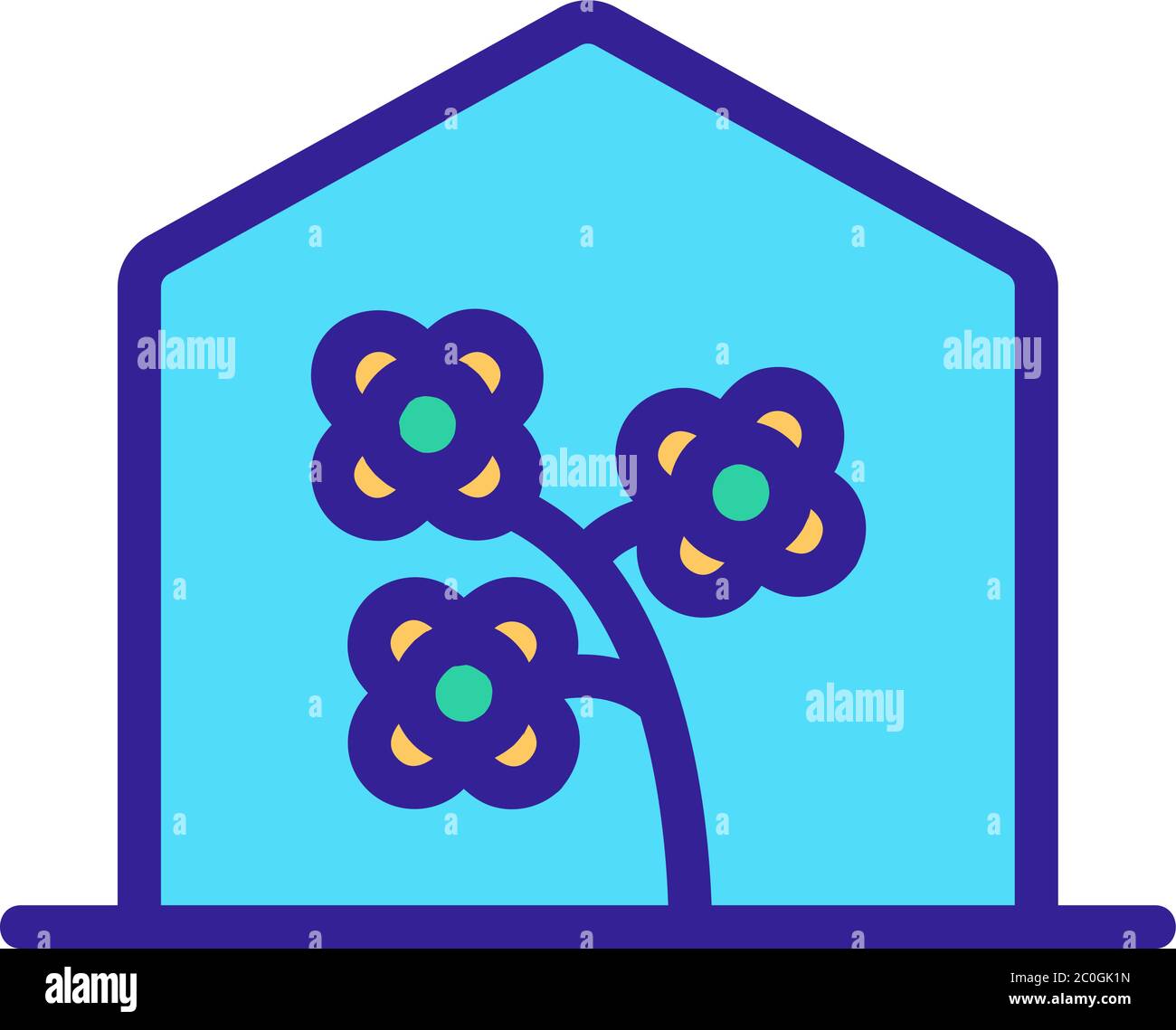 canola in greenhouse icon vector outline illustration Stock Vector ...