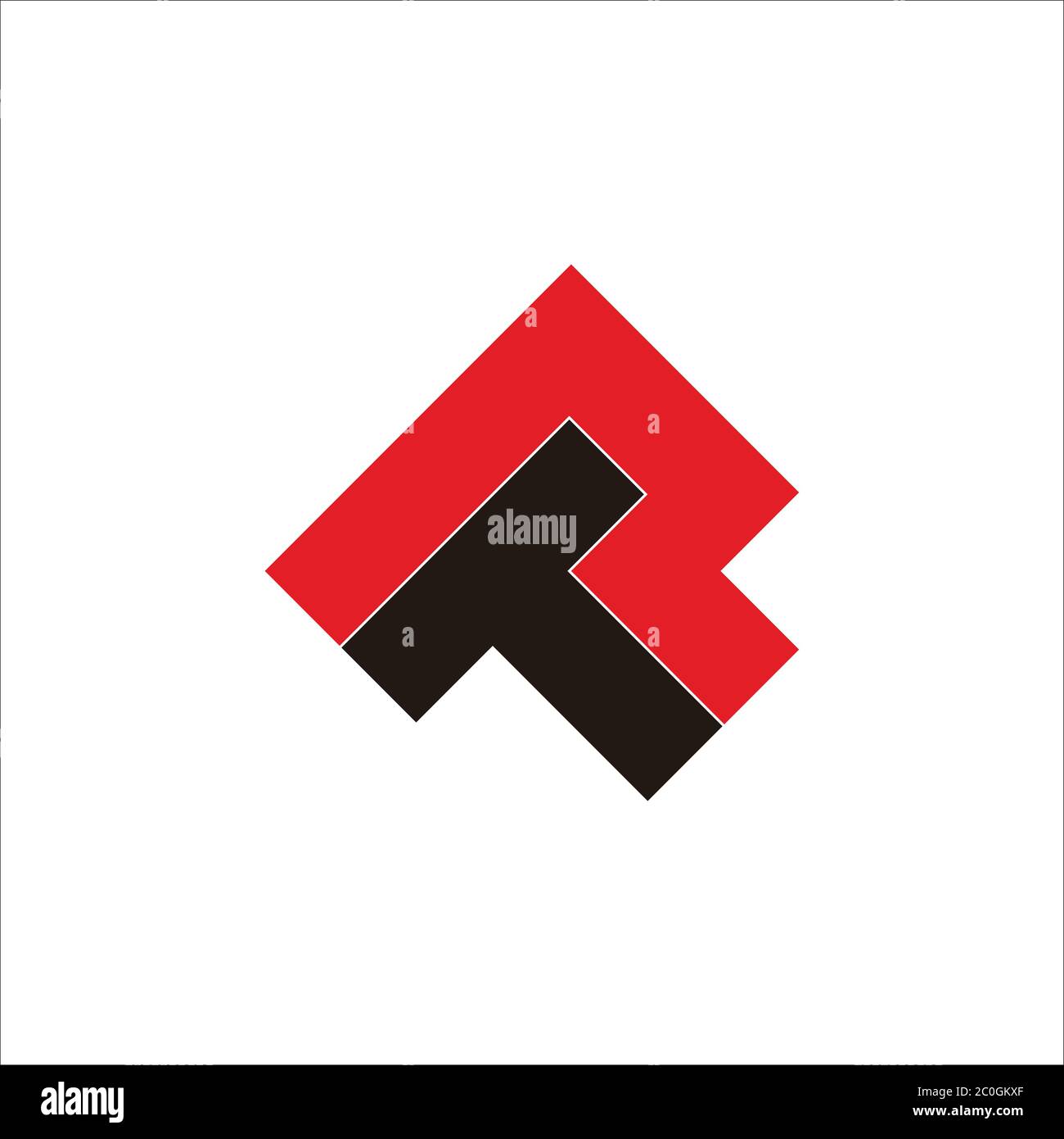 letter tp square arrow up geometric colorful design logo vector Stock ...