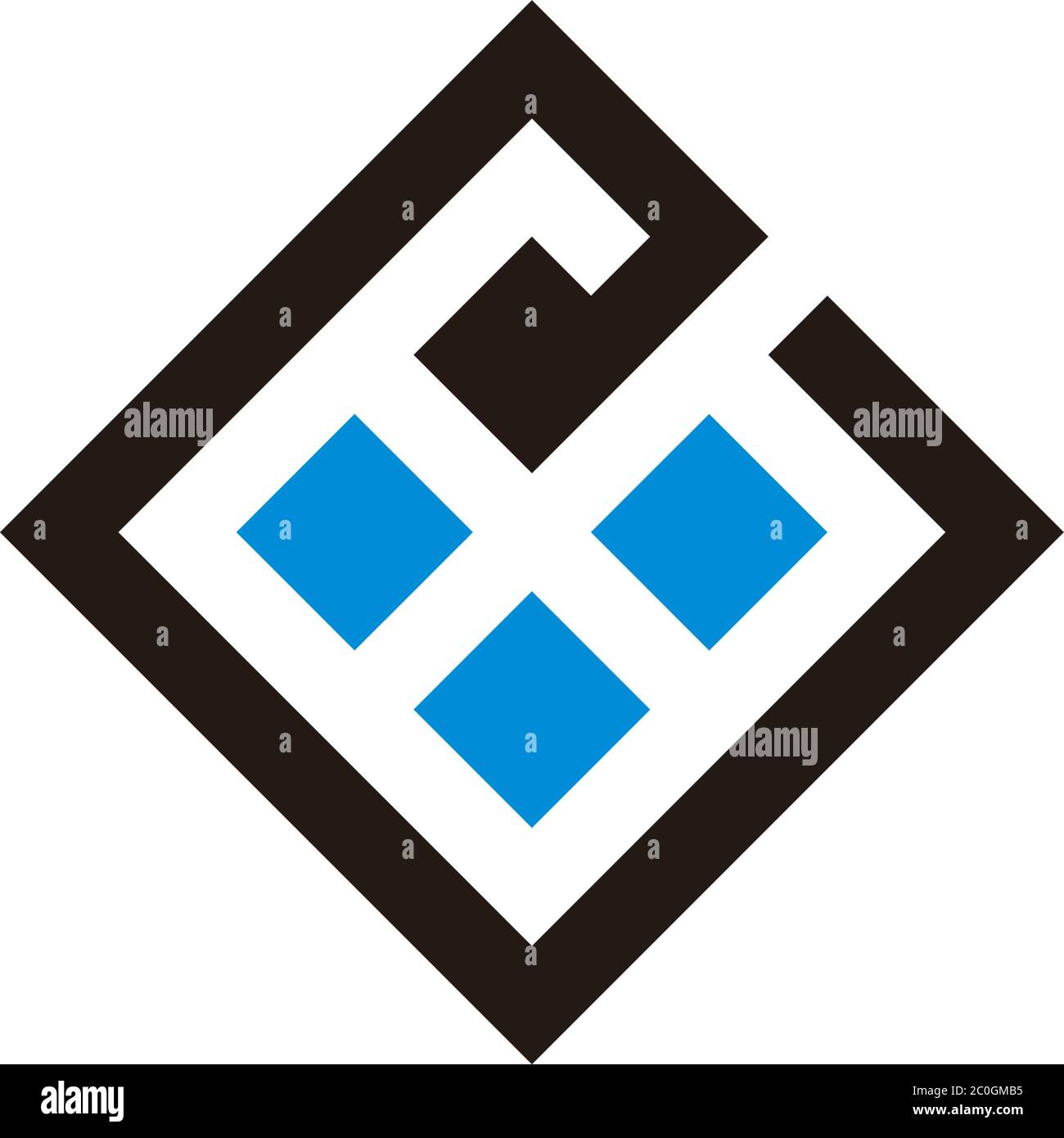 abstract letter e square geometric linked logo vector Stock Vector ...