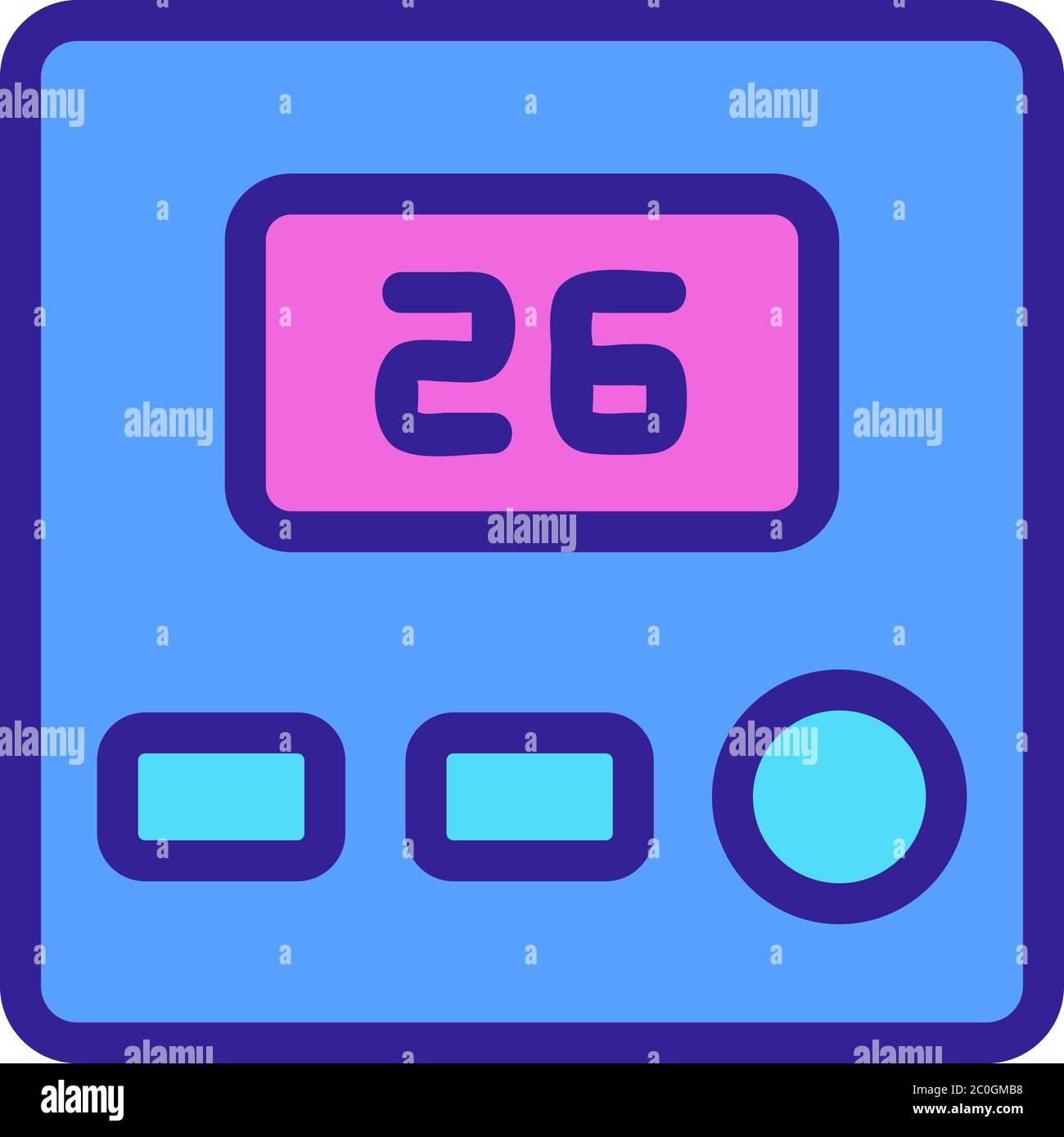floor heat electronic remote control icon vector outline illustration ...
