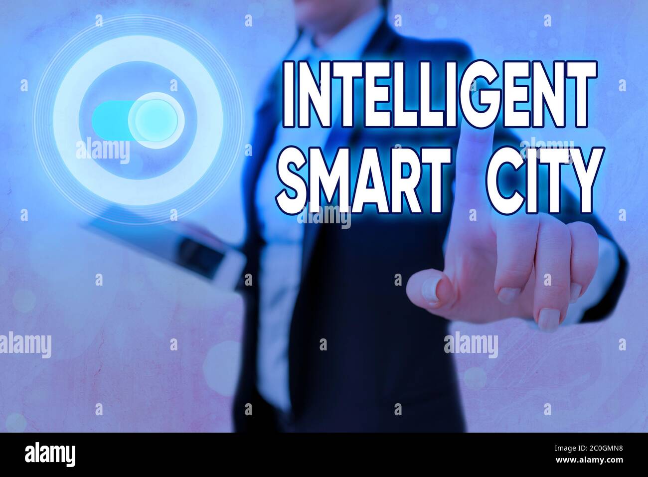Conceptual hand writing showing Intelligent Smart City. Concept meaning ...