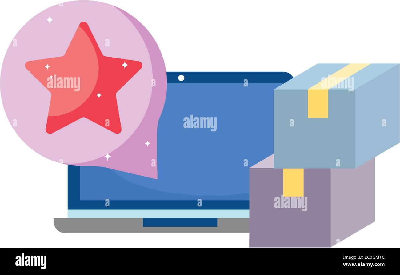 online payment, computer ordering boxes, ecommerce market shopping ...