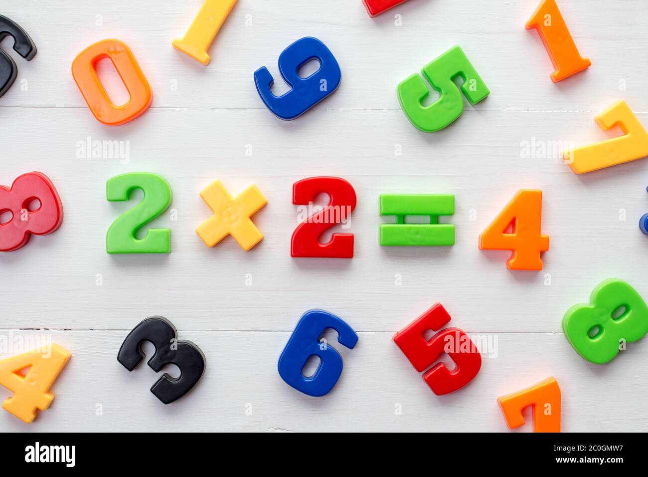 Plastic numbers with math formula in a middle Stock Photo - Alamy