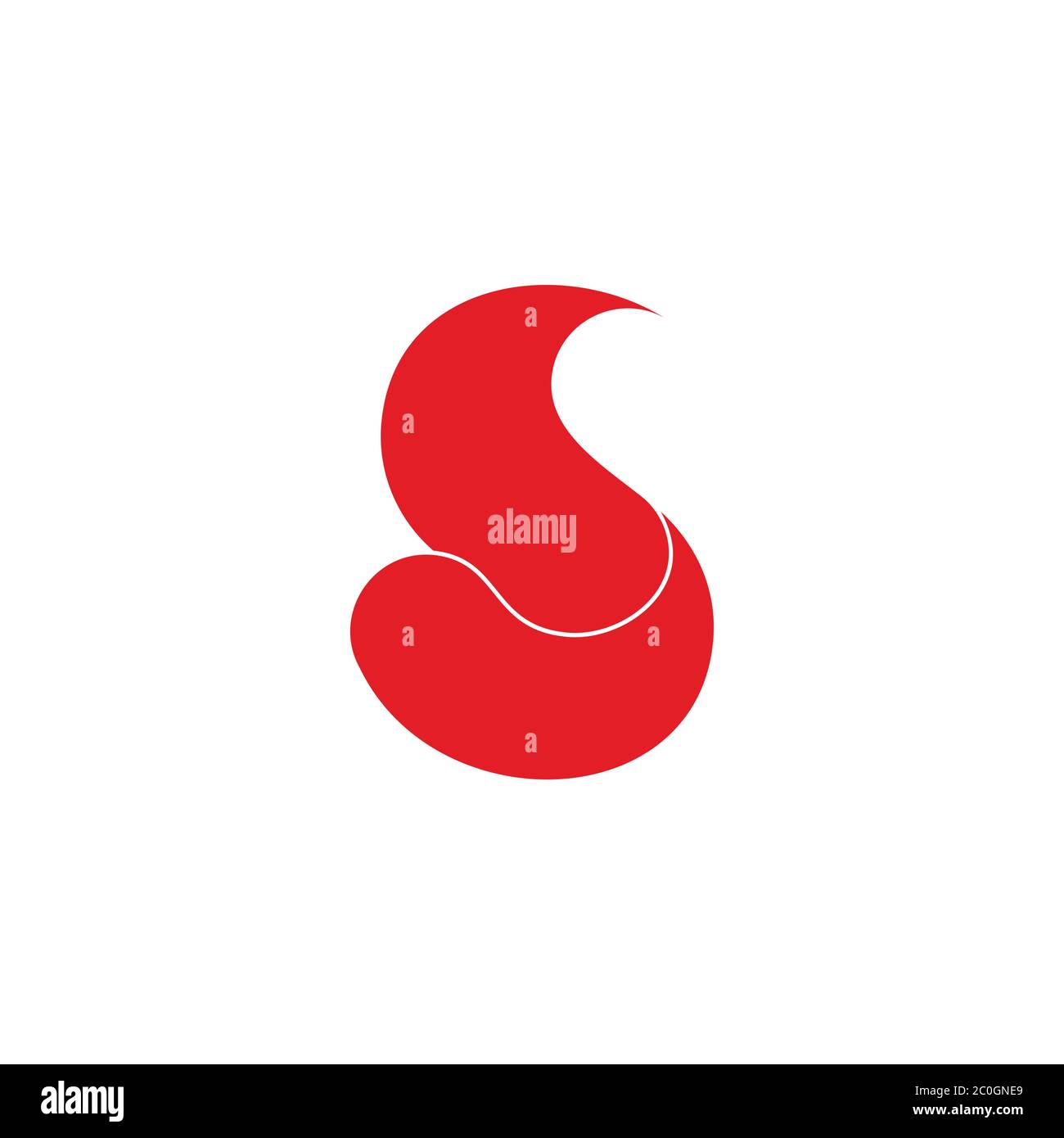 abstract letter s 3d curves flat abstract design symbol vector Stock ...