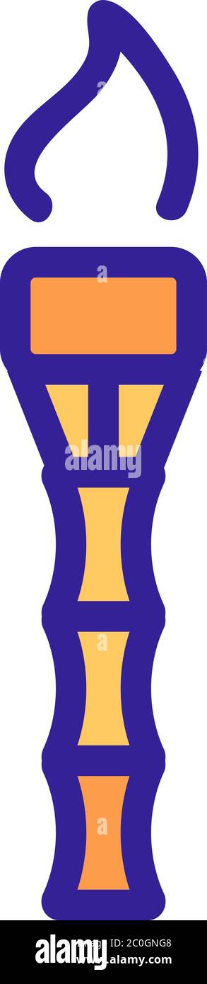 bamboo burning torch icon vector outline illustration Stock Vector ...