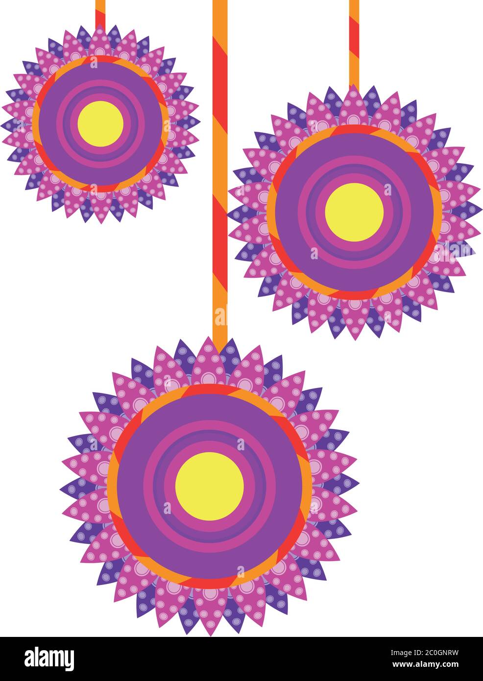 ethnic mandalas indu style hanging vector illustration design Stock ...