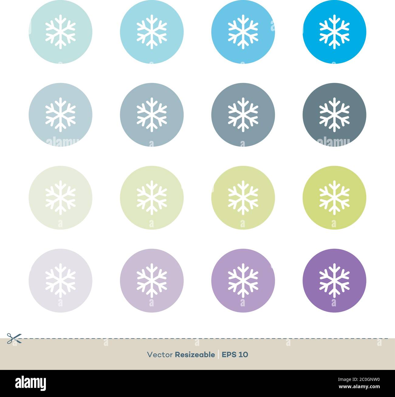 Colorful Circle Set Snowflake Icon Vector Logo Template Illustration ...