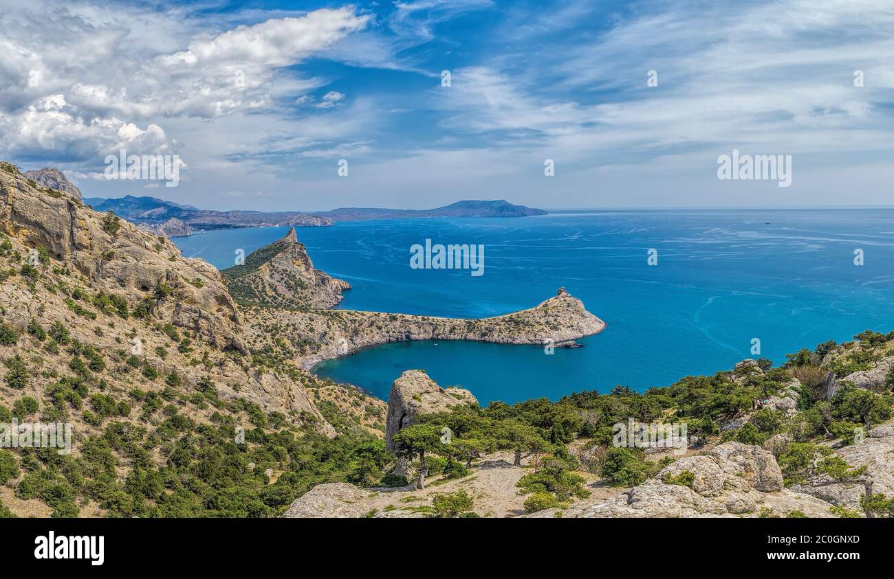 Beautiful seascape, panorama of cape Kapchik to the Galitsin Trail and ...
