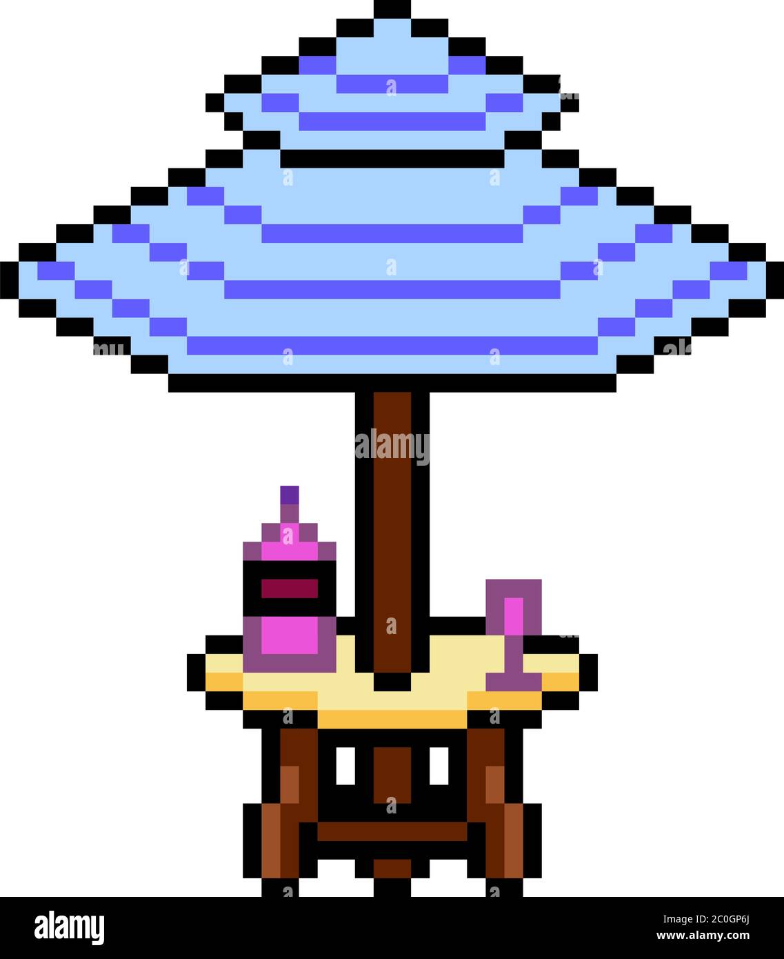 vector pixel art drink table isolated cartoon Stock Vector Image & Art ...