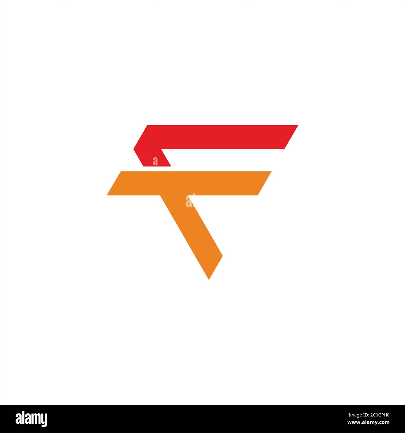 abstract letter ft triangle arrow geometric line logo vector Stock ...