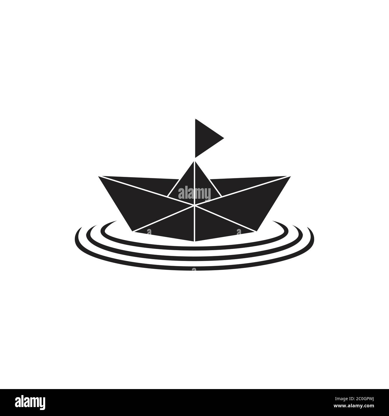 triangle mosaic paper ship boat symbol vector Stock Vector Image & Art ...
