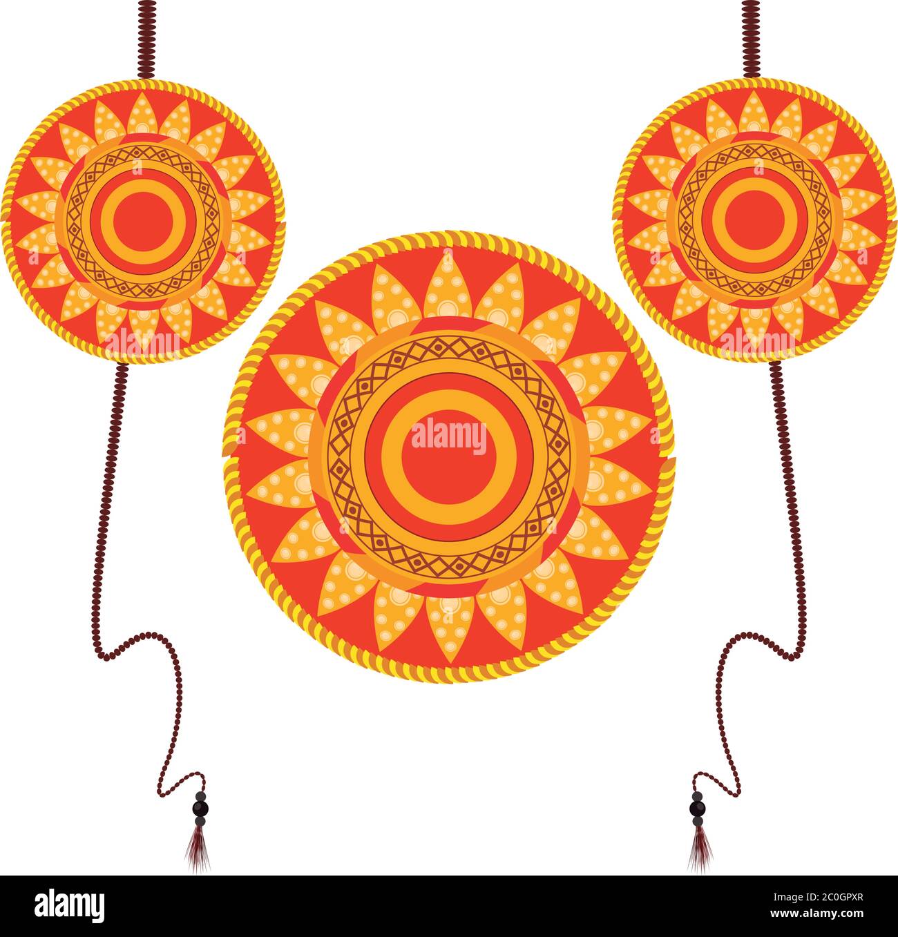 ethnic mandalas indu style hanging vector illustration design Stock ...