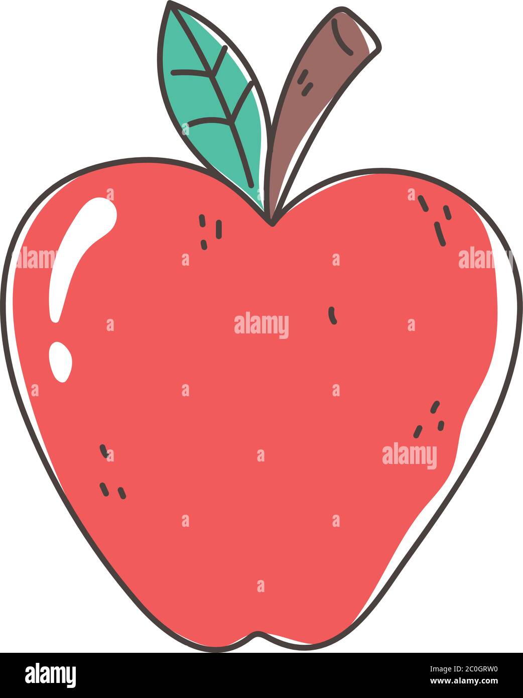 apple organic fruit fresh nutrition healthy food isolated icon design ...