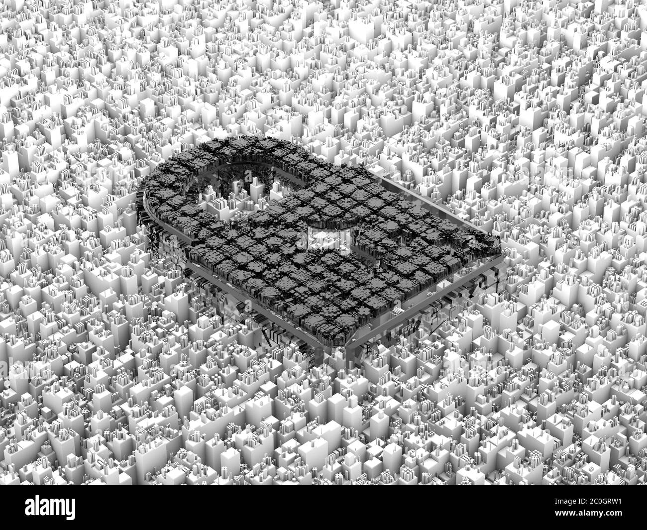 Cube smart data technology, lock symbol Stock Photo - Alamy