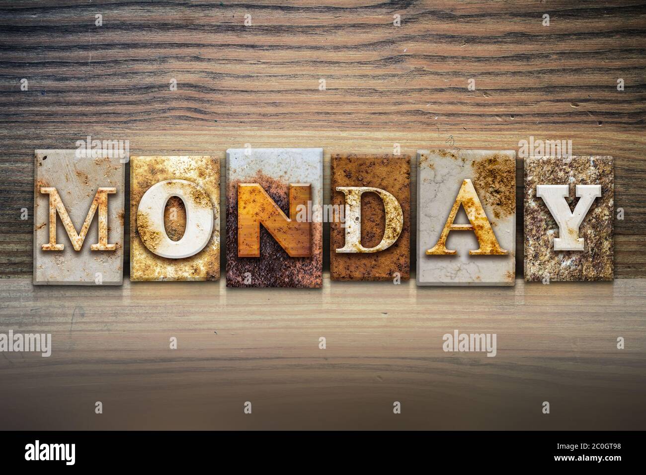 Monday Concept Letterpress Theme Stock Photo - Alamy