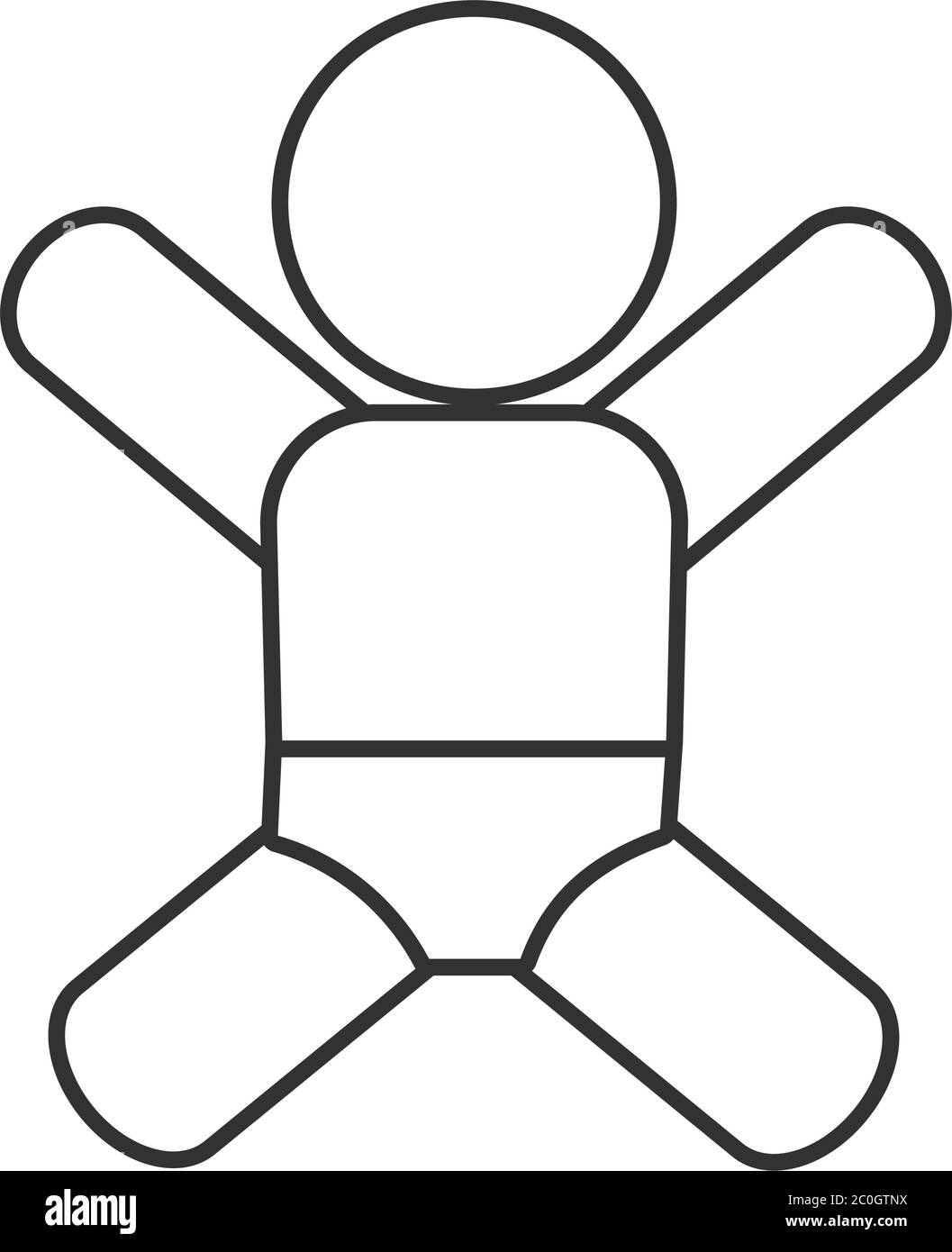 pictogram baby icon over white background, line style, vector ...