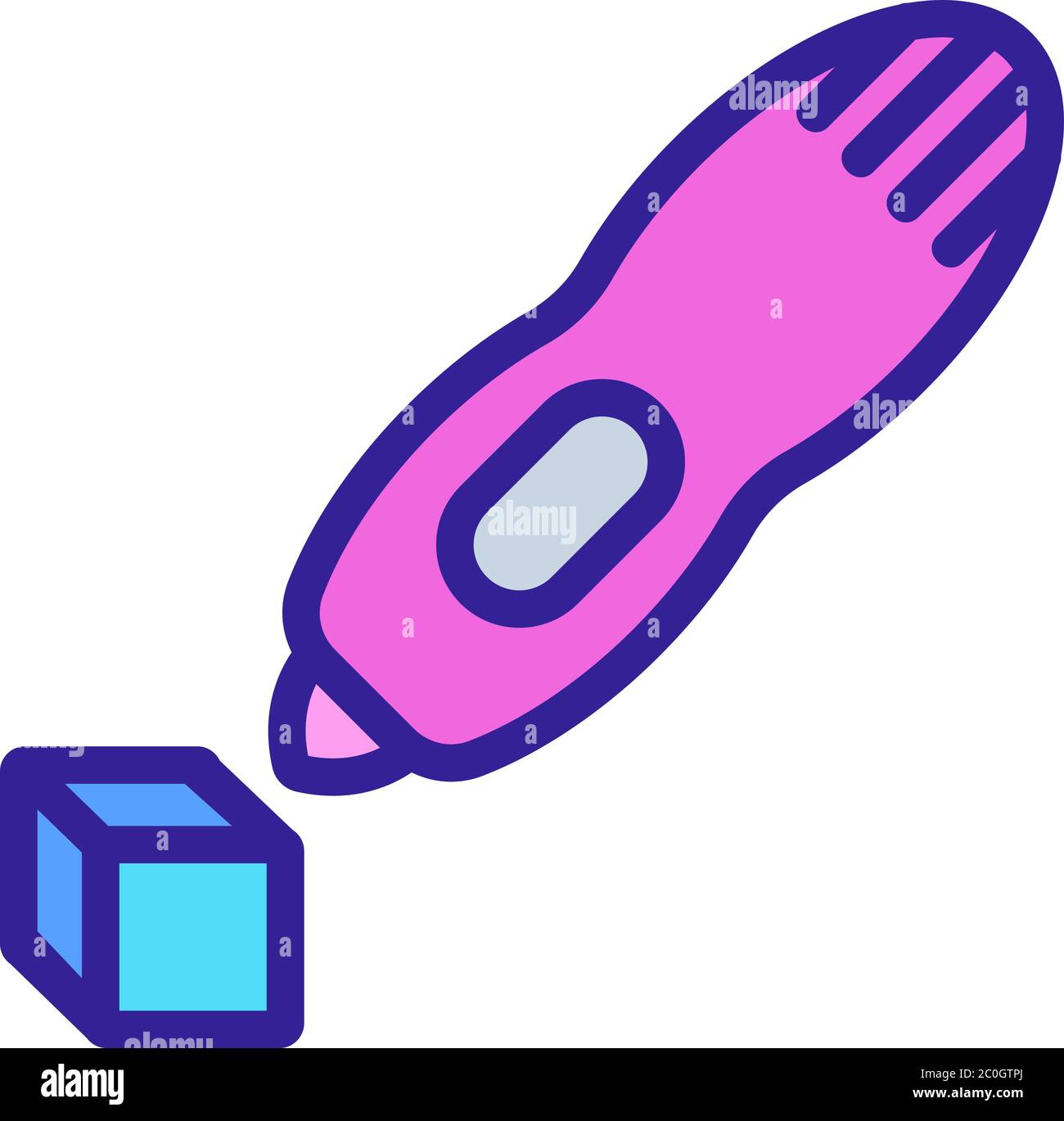 3d pen construction square icon vector outline illustration Stock ...