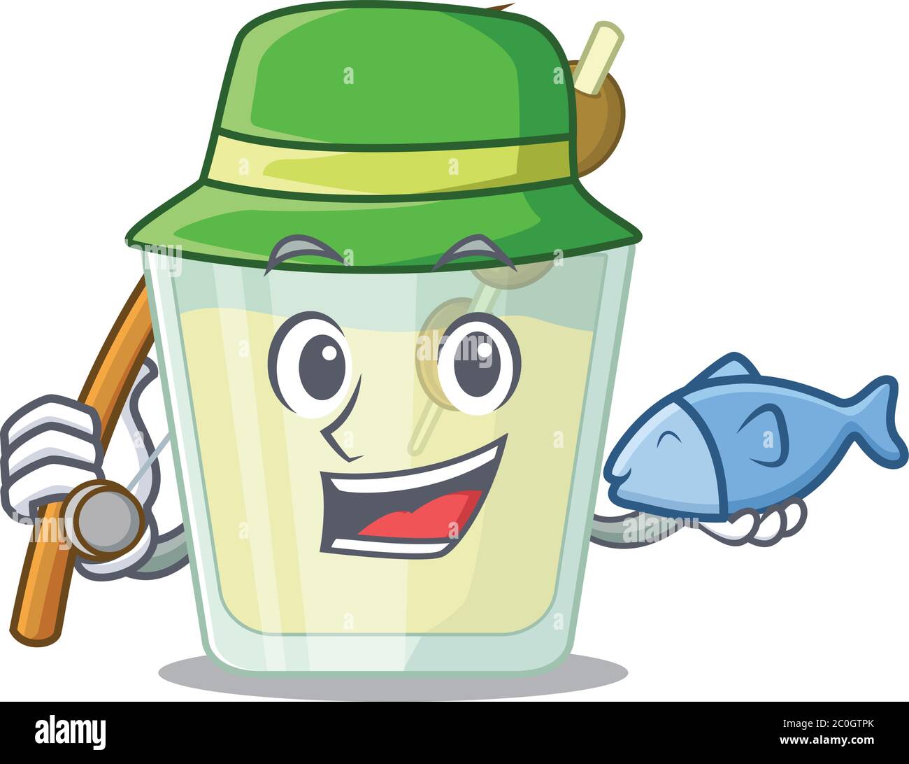 Cartoon design style of martini cocktail goes to fishing Stock Vector ...