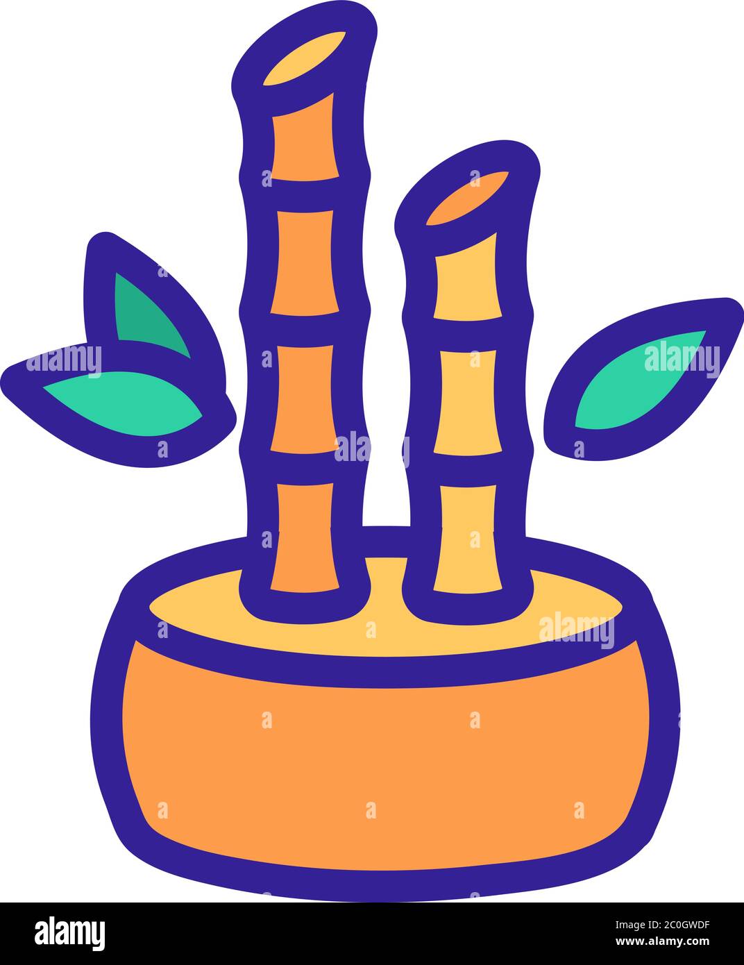 potting bamboo icon vector outline illustration Stock Vector Image ...