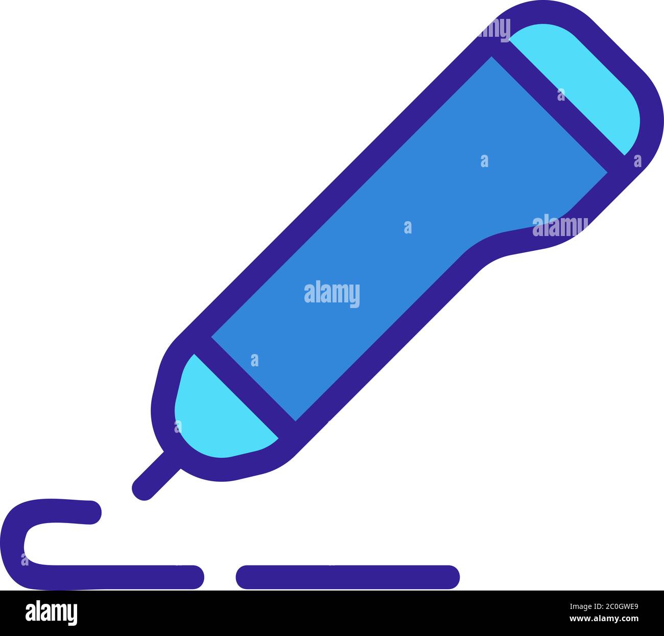 3d pen with plastic filament icon vector outline illustration Stock ...