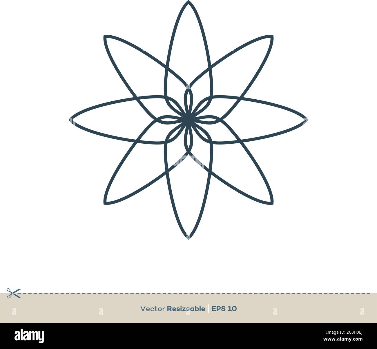 Ornamental Decoration Star Flower Icon Vector Logo Template Stock ...
