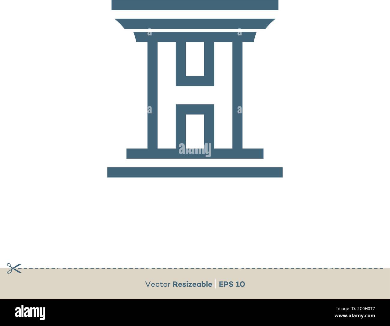 Letter H Pillar Legal, Attorney, Law Office Vector Logo Template ...