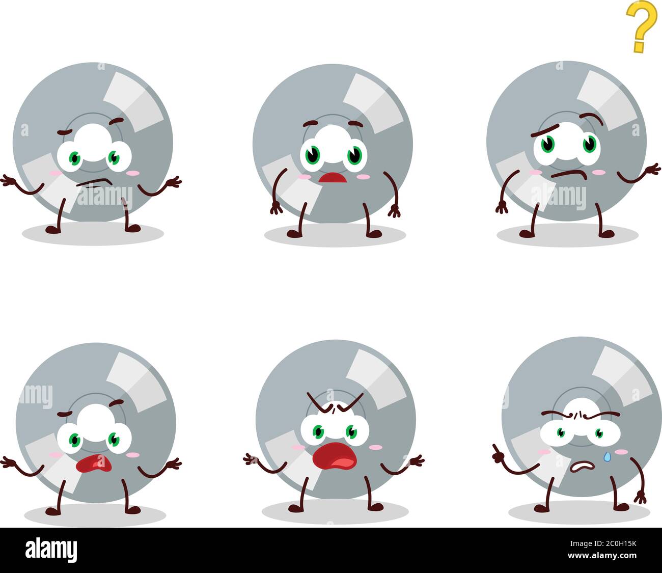 Cartoon character of compact disk with what expression Stock Vector ...