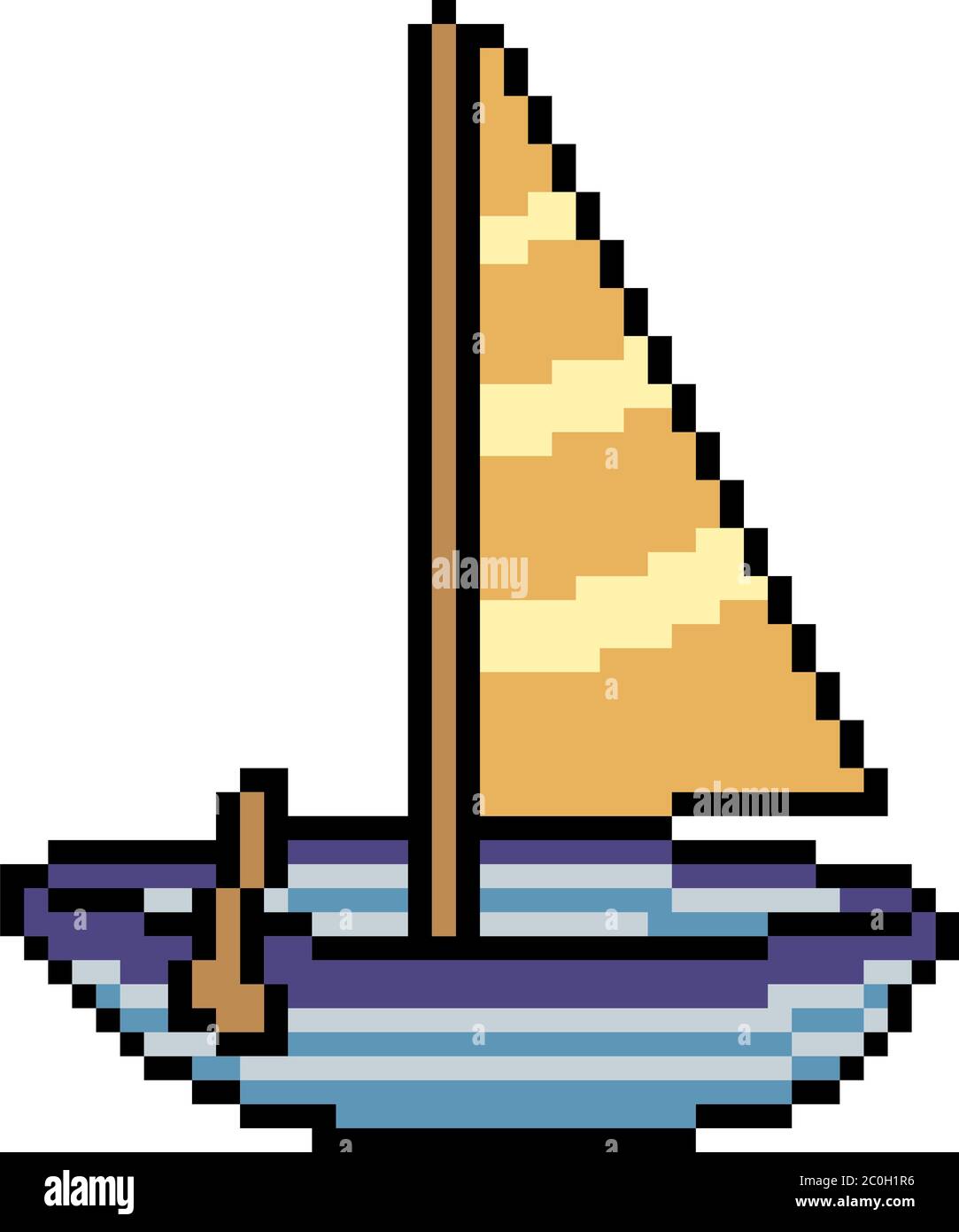 vector pixel art boat paddle isolated cartoon Stock Vector Image & Art ...
