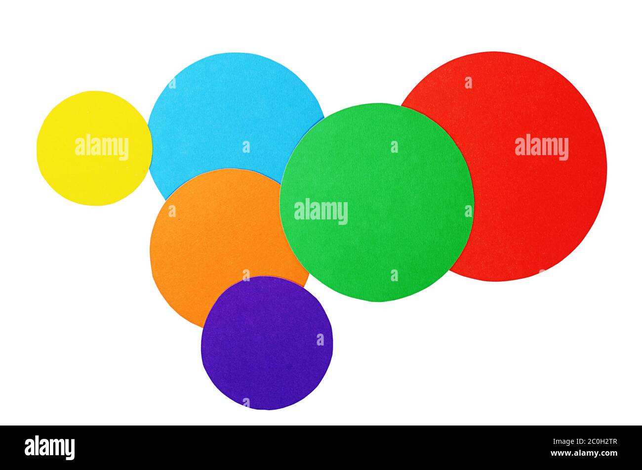 Circles color paper isolated on white Stock Photo - Alamy
