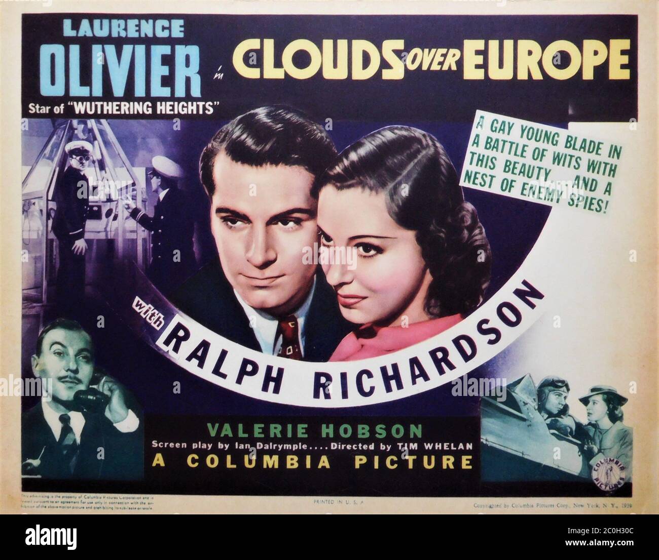 LAURENCE OLIVIER RALPH RICHARDSON and VALERIE HOBSON in Q PLANES aka ...