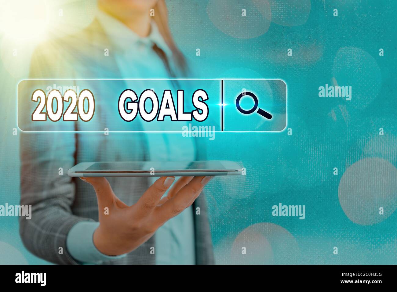 Text sign showing 2020 Goals. Business photo text a targeted list of ...