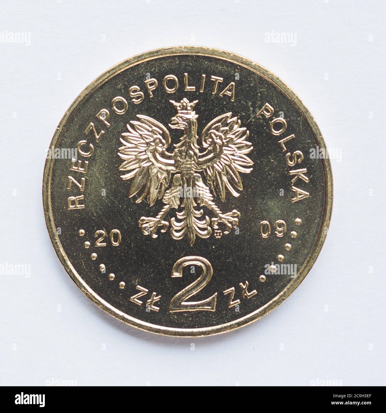 Polish 2 zloti coin Stock Photo - Alamy
