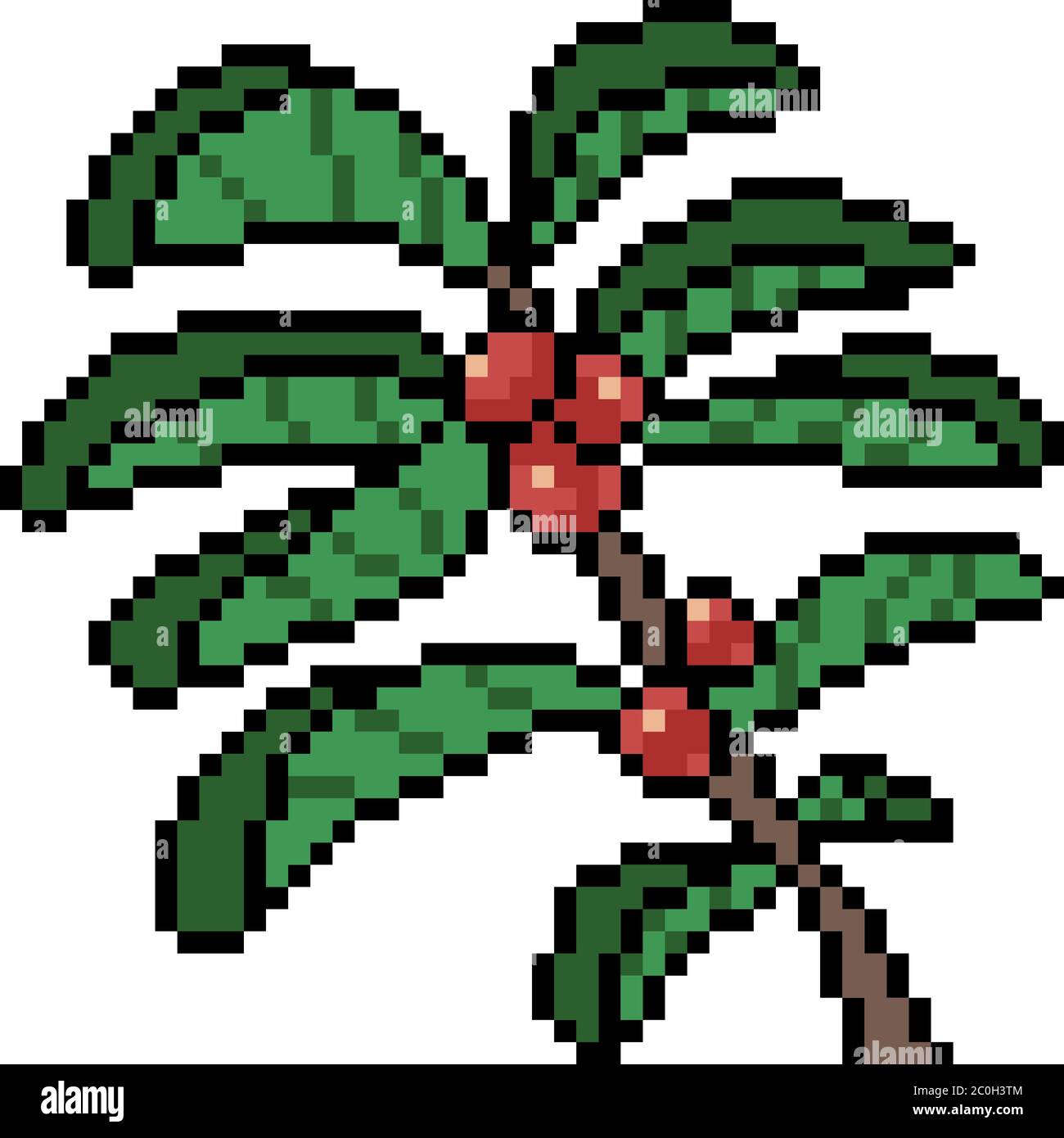 Vector Pixel Art Branch Berry Isolated Cartoon Stock Vector Image And Art Alamy