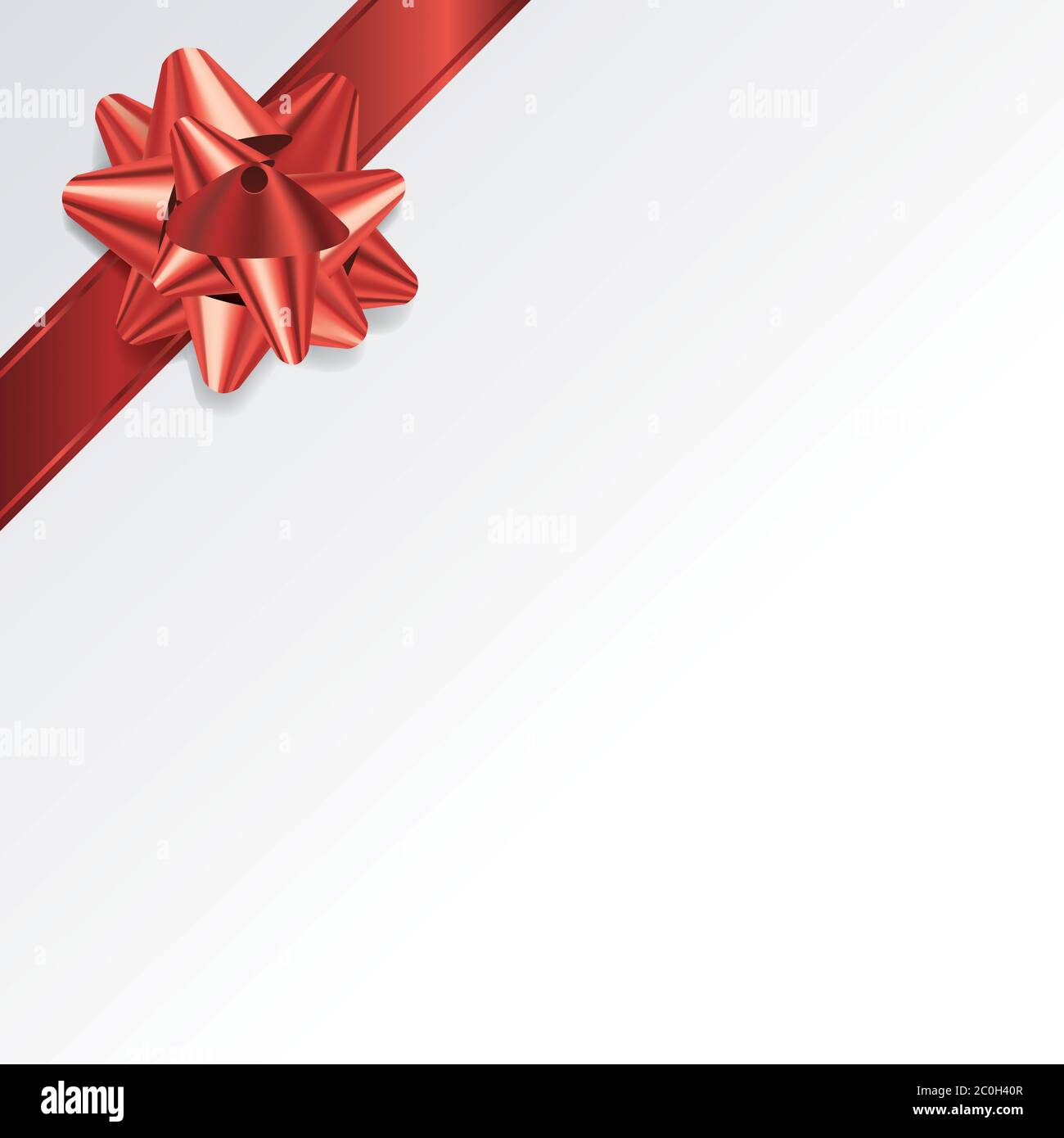 Grey Background with Red Bow and Ribbon Stock Photo - Alamy