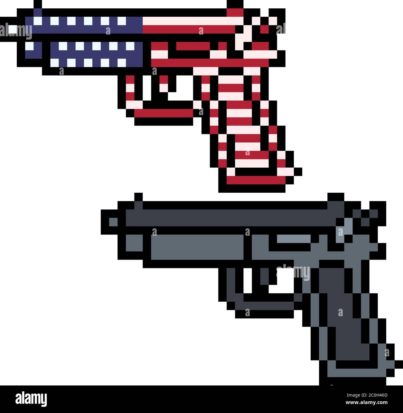 Gun Pixel Art Grid Pixel Art, 8 Bit Art, Lego Art