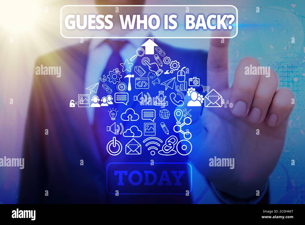 Word writing text Guess Who Is Back Question. Business photo showcasing ...