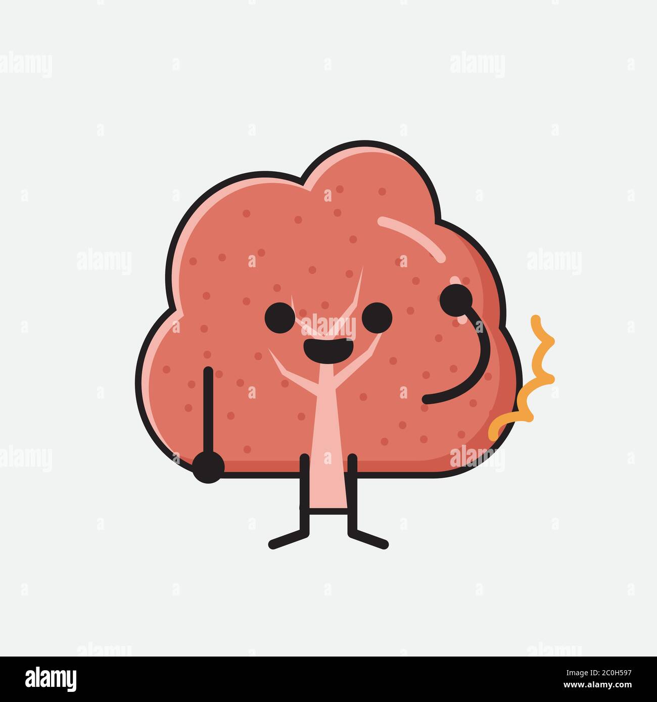 An illustration of Cute Red Tree Mascot Vector Character in Flat Design ...