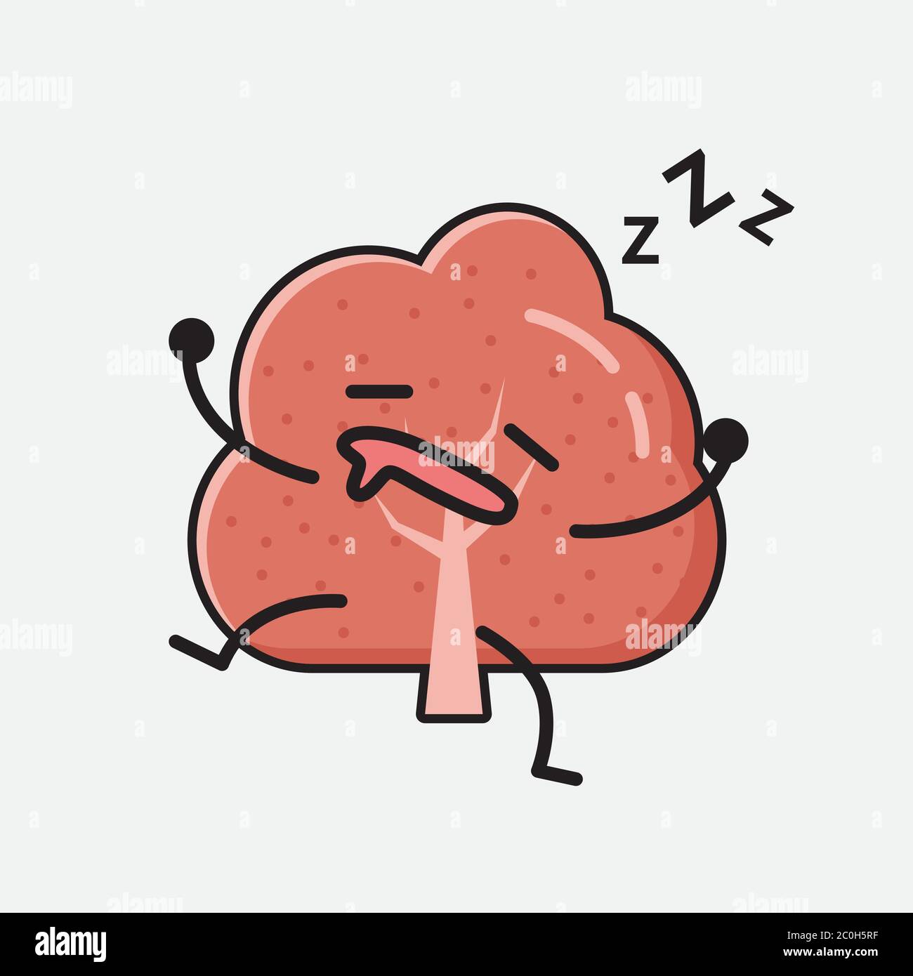 An illustration of Cute Red Tree Mascot Vector Character in Flat Design ...